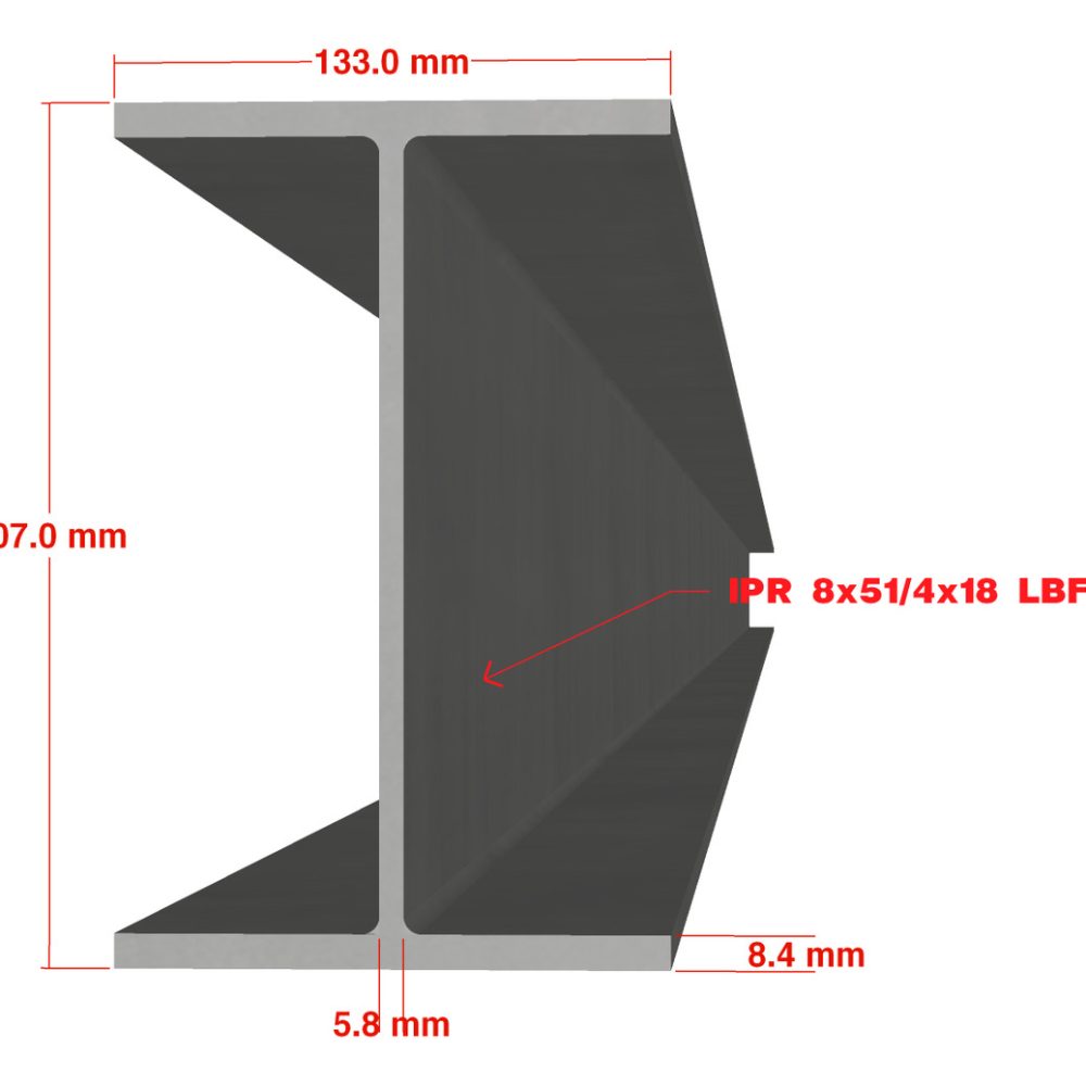 Viga Ipr 8 X 5 1/4 X 26.8 Kg/ml En 12.20m Acero Estructural - AM Aceros