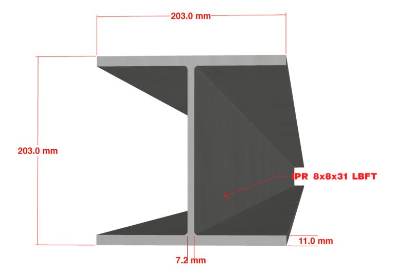 Viga Ipr 8 X 8 X 46.10 Kg/ml En 12.20 M Acero Estructural - AM Aceros