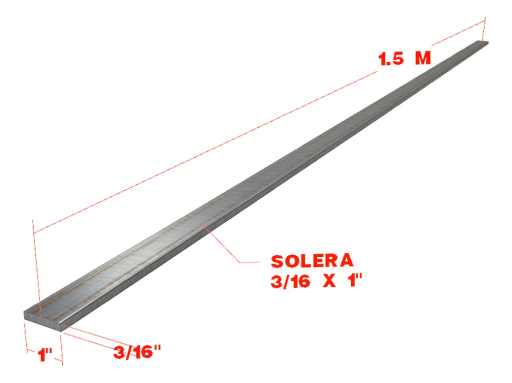4 soleras 3/16 x 1 de acero para refuerzos estructurales - AM Aceros